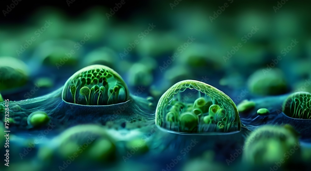 Futuristic green neon theme with shimmering abstract background with ...