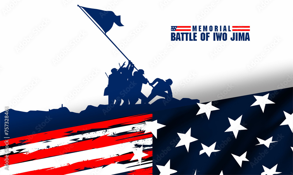 battle of iwo jima , soldiers raising the American flag atop the island ...