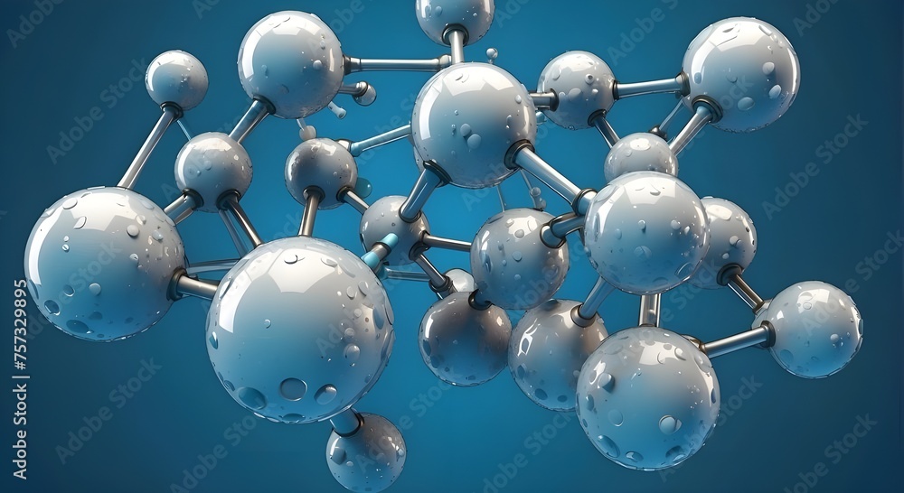 group study path transparent blue molecular model suspended over a blue ...