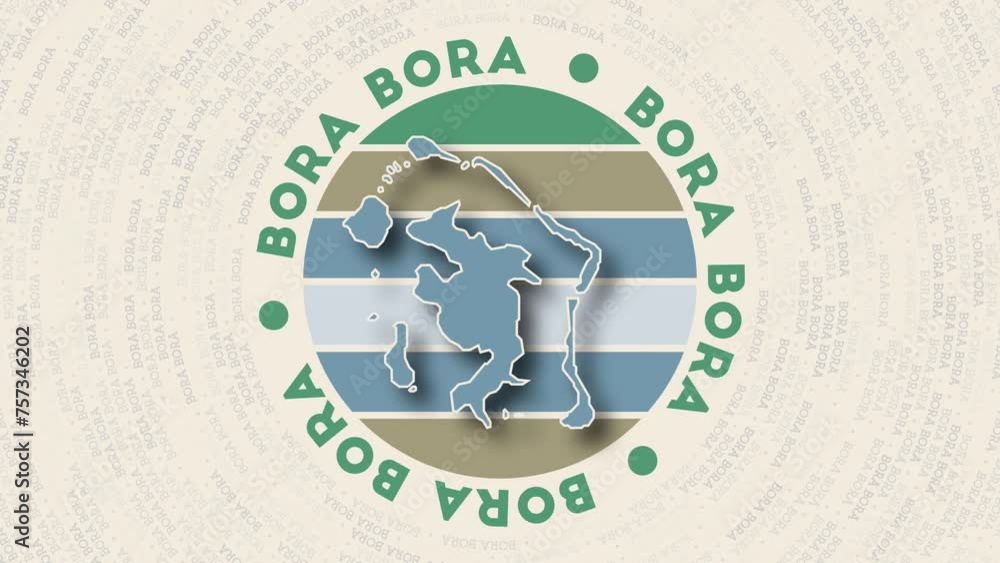 Bora Bora logo intro. Badge with the circular name and border shape ...