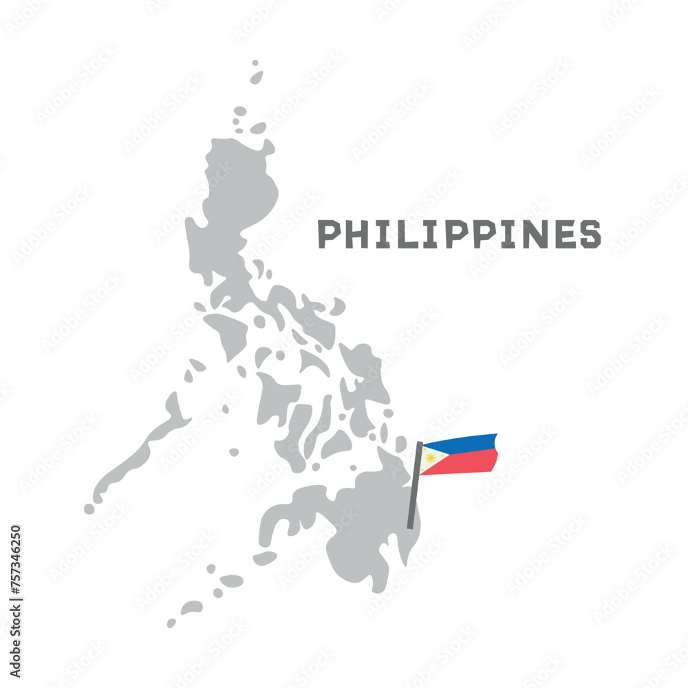 Philippines vector map with the flag inside. Map of the Philippines ...