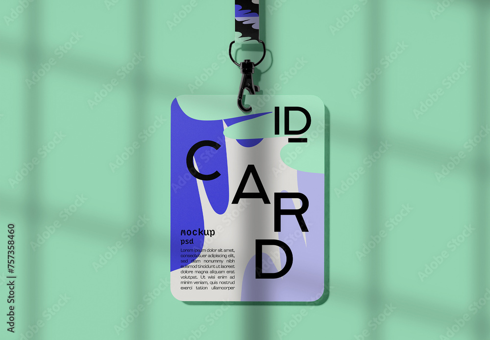 Hanging Three ID Cards Mockup Stock Template | Adobe Stock