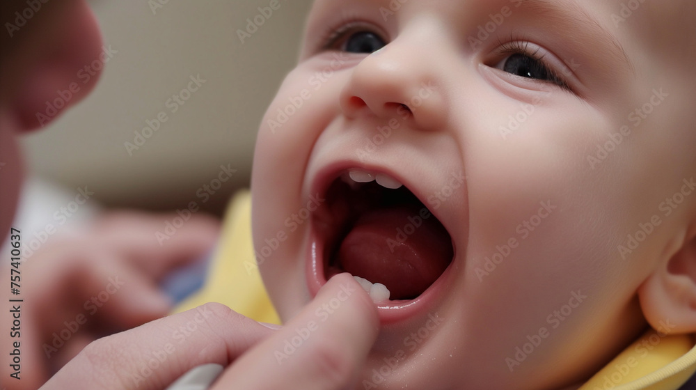 Baby's First Tooth Discovery, An up-close moment capturing the joy of a ...