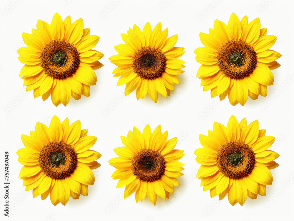 sunflower collection set isolated on transparent background ...