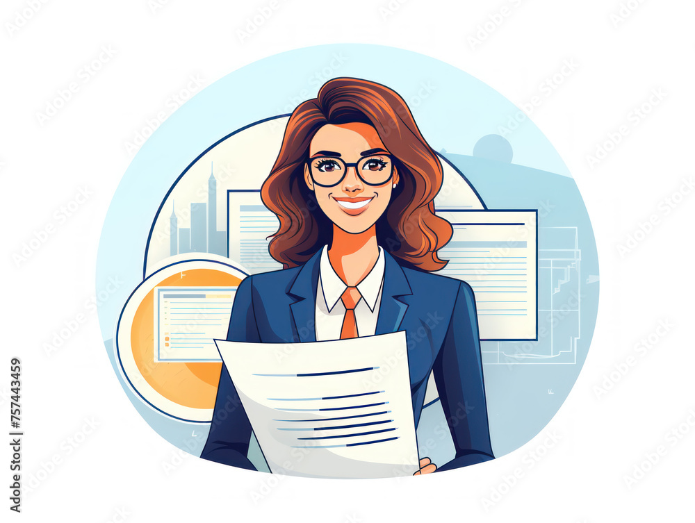 Administrative Assistant collection set isolated on transparent ...