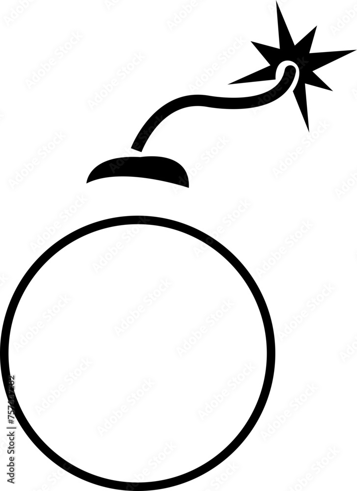 Bomb icon, vector. Flat design style. bomb icon isolated on transparent ...