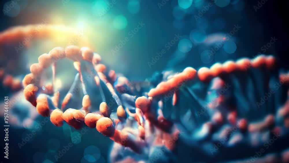 Decaying DNA on blur background. dna gene shape with a blurry ...
