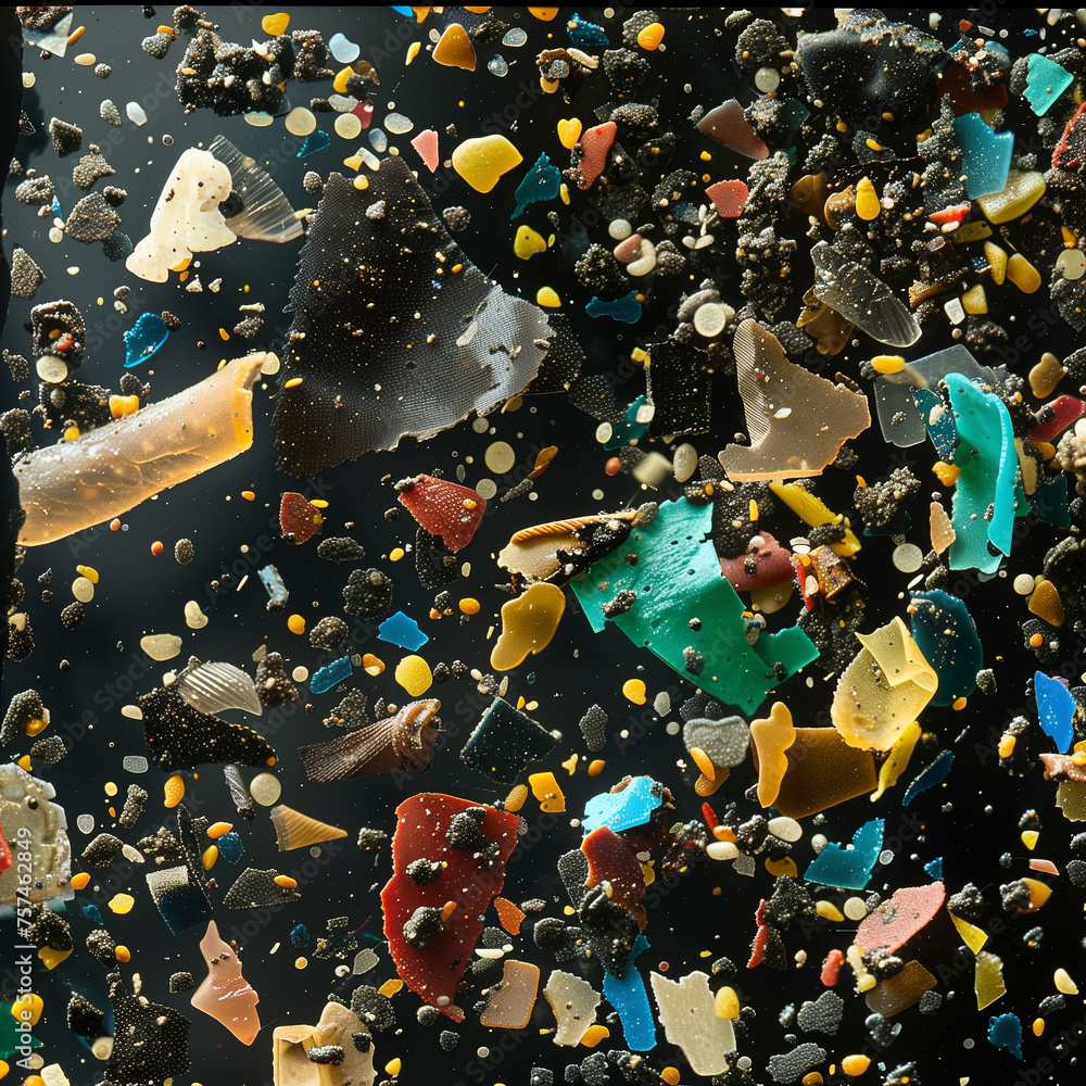 microscope photo of microplastics in a petri dish Stock Photo | Adobe Stock