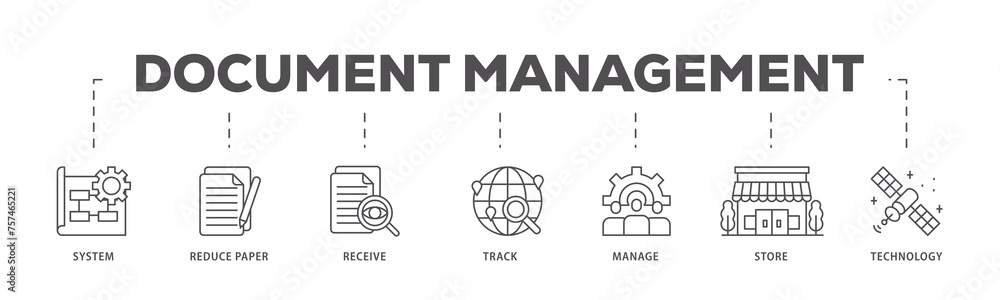 Document management infographic icon flow process which consists of ...
