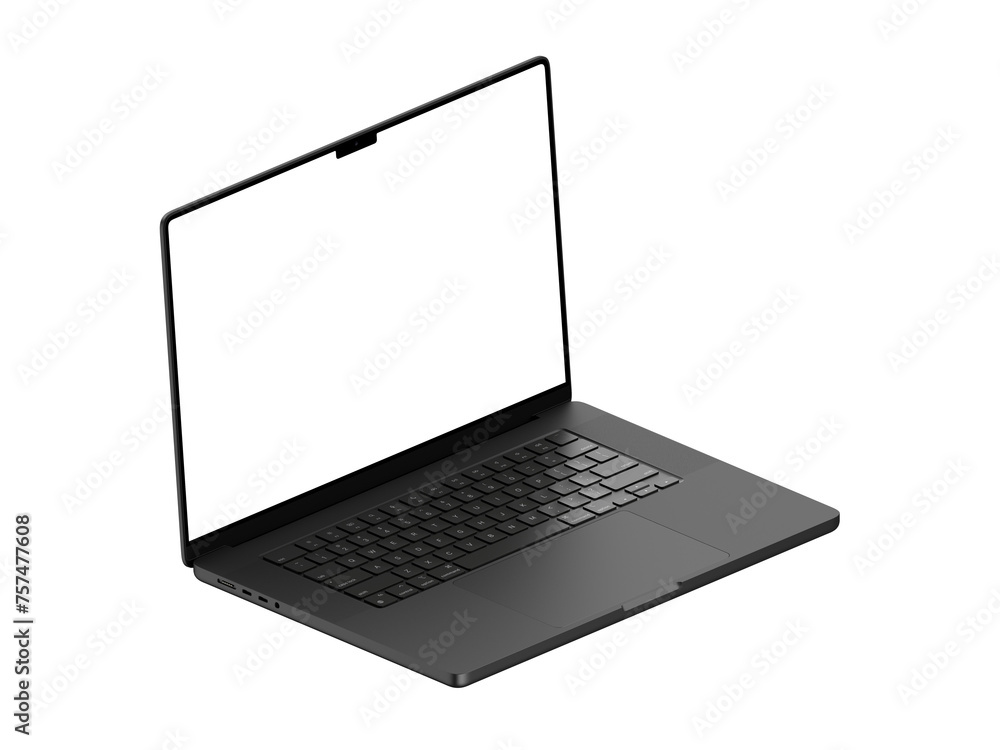 Laptop mockup with transparent screen for inserting images, isolated on ...
