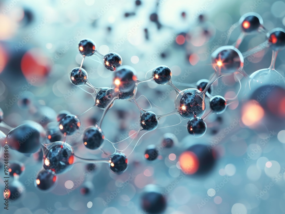 Molecule atom model depicting the complexity and intricacy of ozone and ...