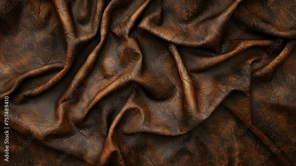 An exquisite image highlighting the dark brown fabric with a metallic ...