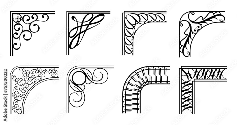 Vintage Rounded Corner Frames Set Vector Stock Vector | Adobe Stock