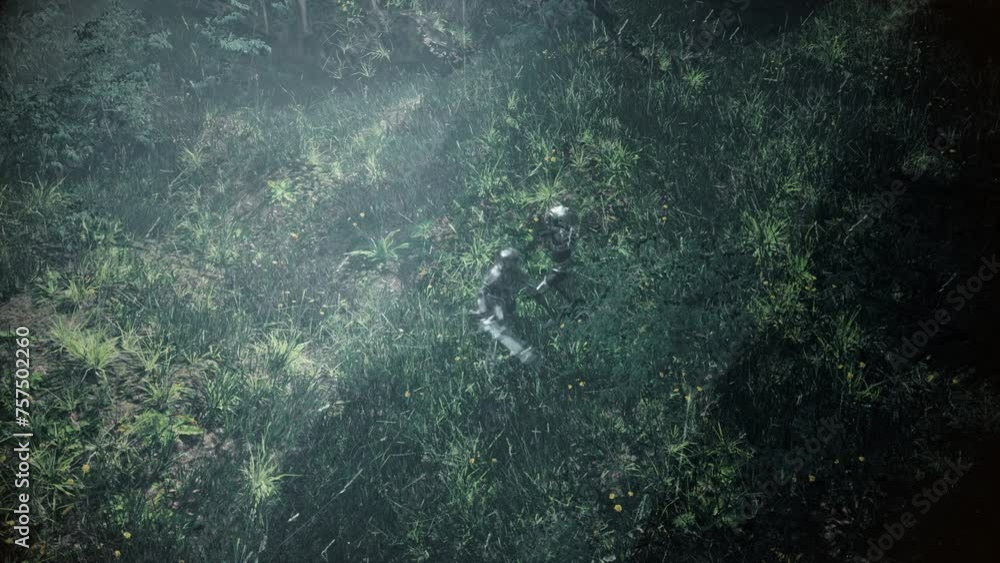 Vidéo Stock Controlling the fighter hero in the fake game level. The ...