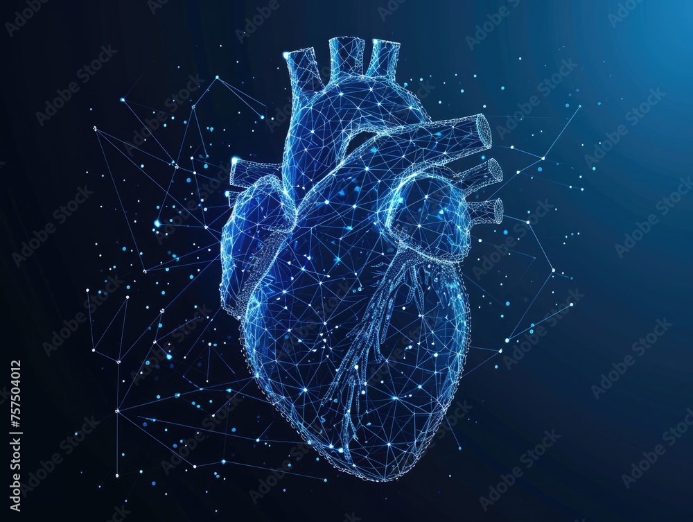 The structure of the heart is formed by a framework of light ...