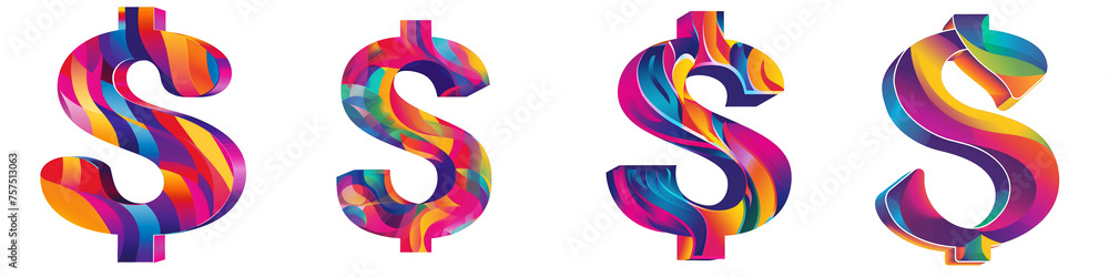 Dollar Symbol with colorful gradients, Logo design, Dollar Sign ...