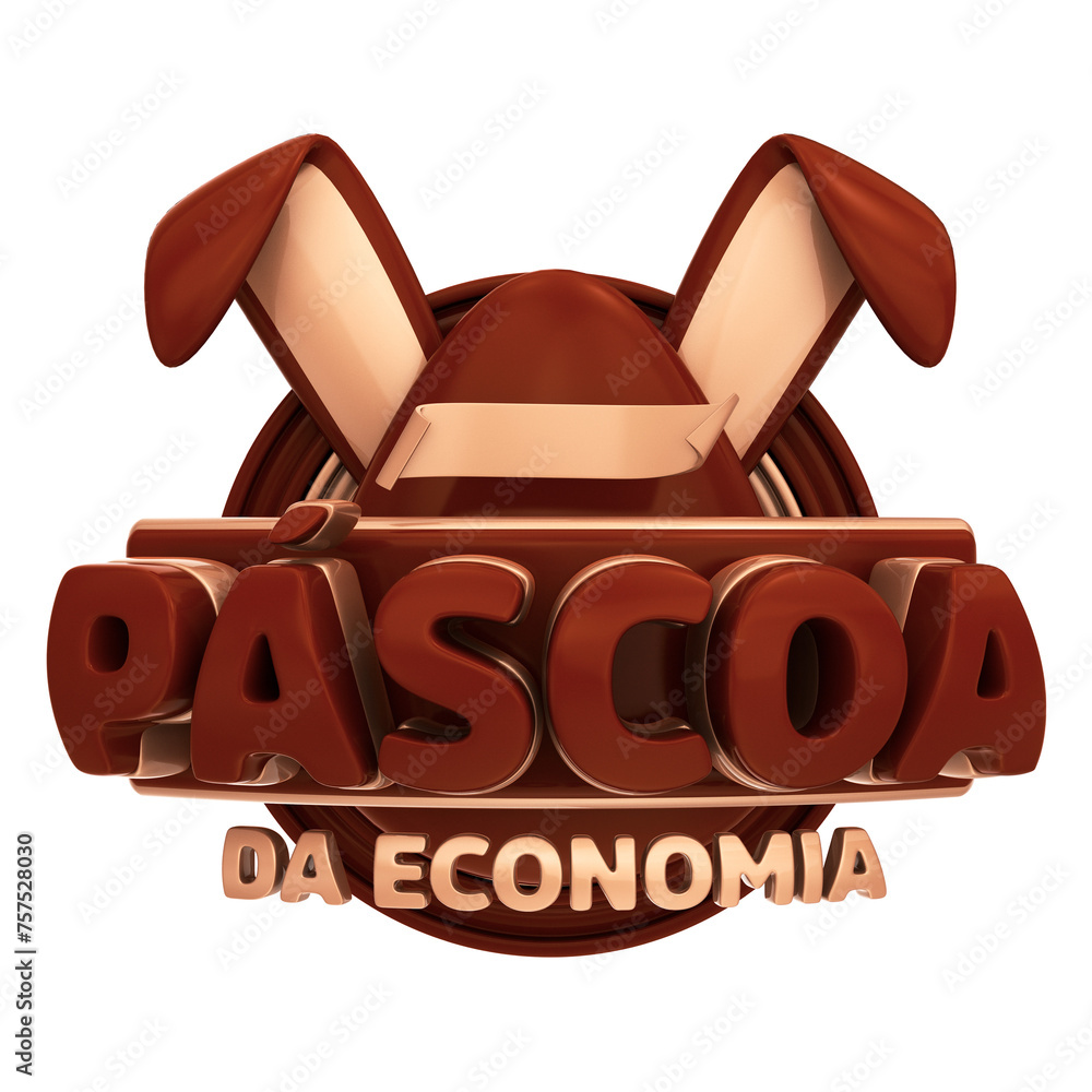 Selo 3d de Páscoa - Logo 3D páscoa - campanha de páscoa - promoções de ...
