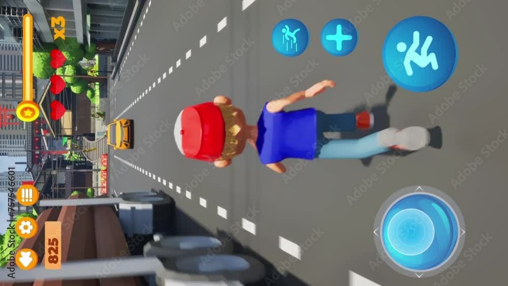 Vertical video of the new arcade runner game. Vertical video of the boy ...