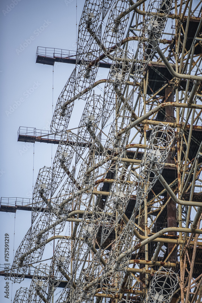 Soviet Duga radar in abandoned military base Chernobyl-2 in Chernobyl ...