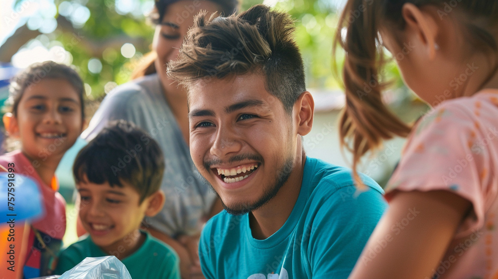 Volunteering together as a family at local charities or community ...