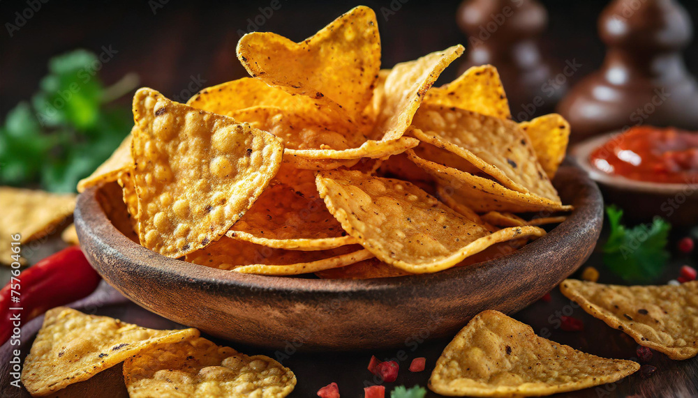 deep-fried Mexican corn tortilla chips, symbolizing indulgence and ...
