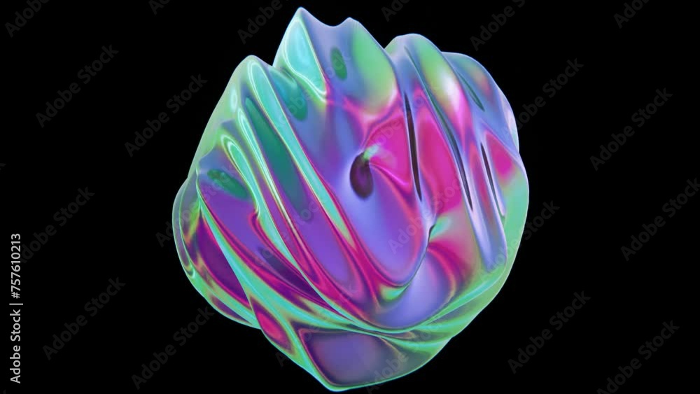Abstract 3d sphere shape bubble blob funky retro disco pop groovy ...