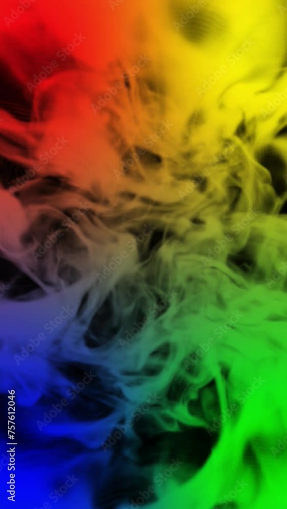 Vertical Rainbow Smoke Twist Background 4K Loop features twists of ...