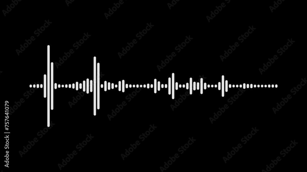 digital audio spectrum wave animation, White audio waveform spectrum ...