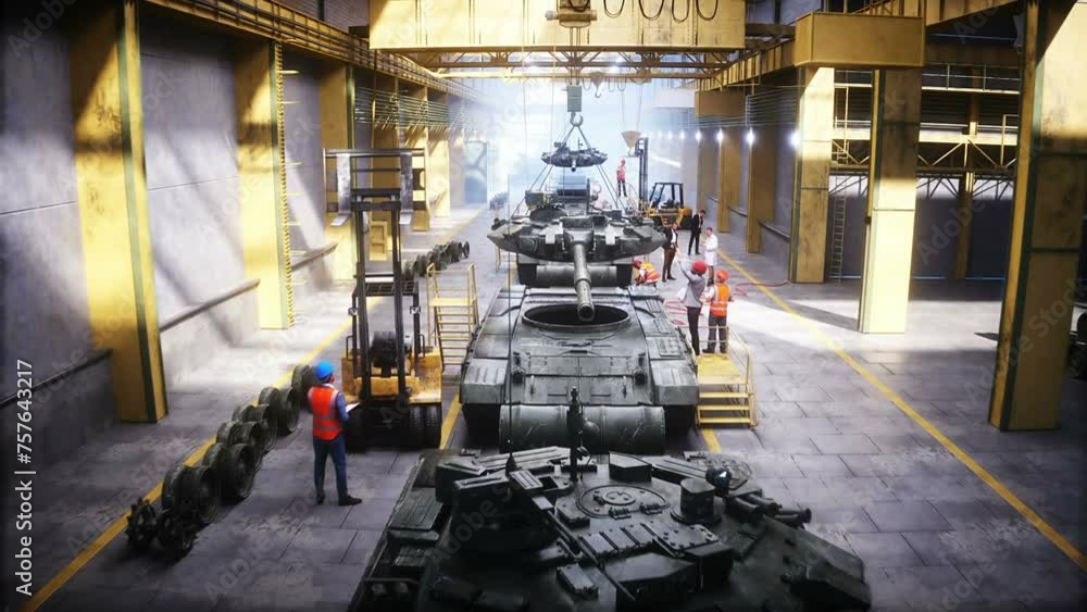 Production of military russian battle tank T 90 at the factory ...