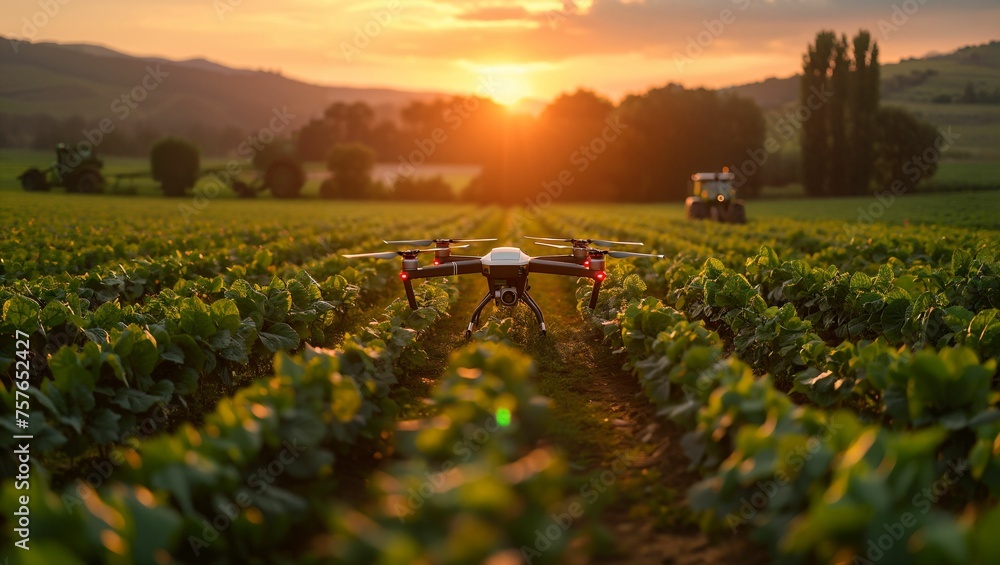 Precision farming in action, high-tech drones monitoring crop health ...
