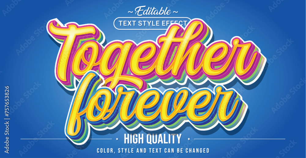 Editable text style effect - Together Forever text style theme. Stock ...