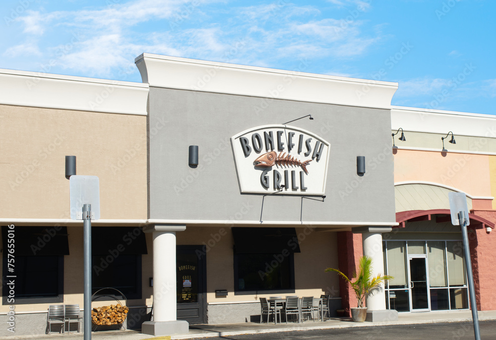 Foto de OCALA, FLORIDA USA - March 12, 2024 Bonefish grill is a chain ...