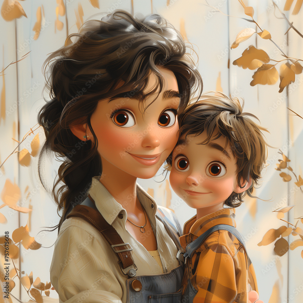 Happy Mother's Day, Mother with Oberol and Canga Braided Hair to Her ...