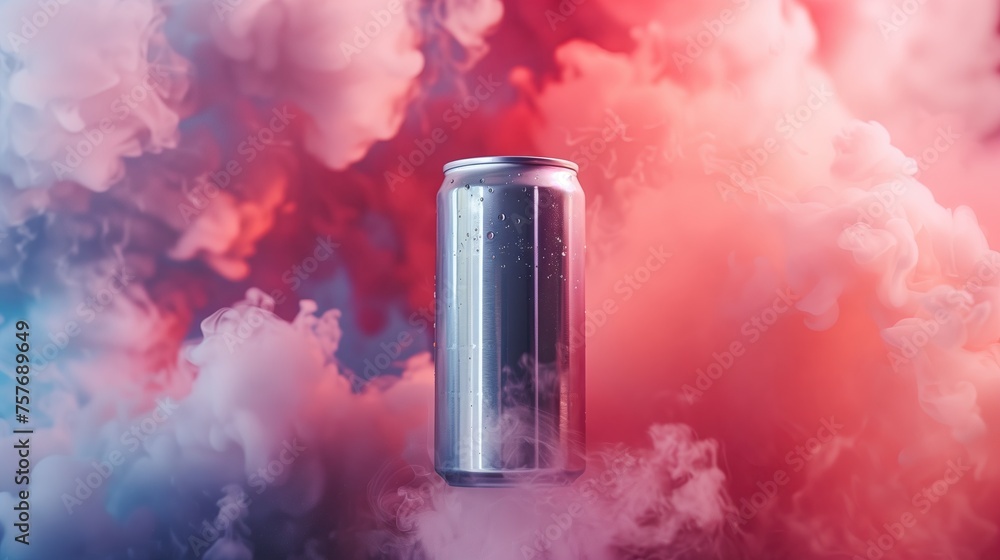 Floating empty money cans As it blew out clouds of smoke and cool smoke ...