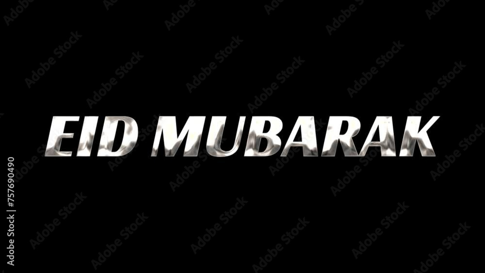 Eid Mubarak lettering with faded text effect using silver color and ...
