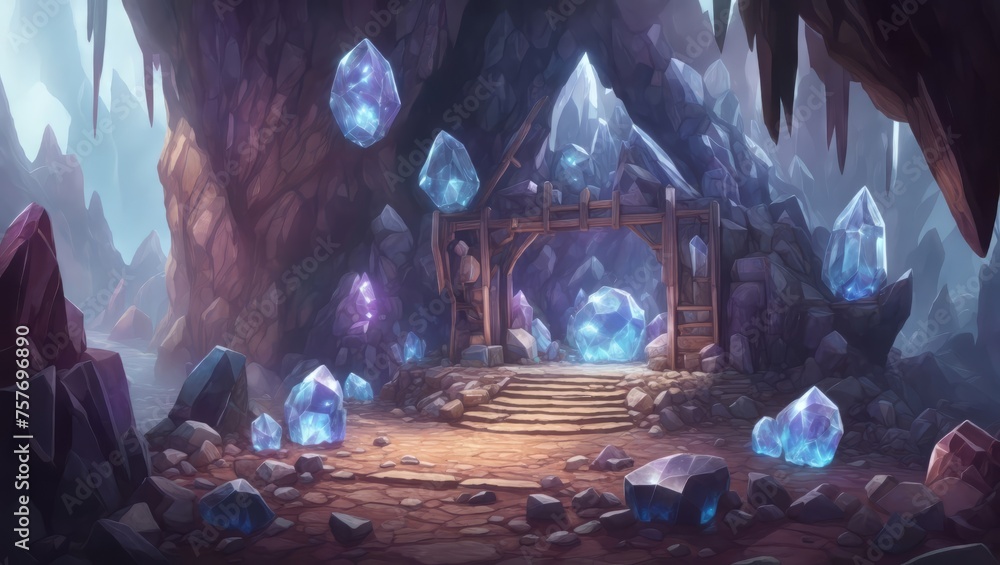 Crystal Quarry: Illustration of a Crystal Mine, Unveiling the Mysteries ...