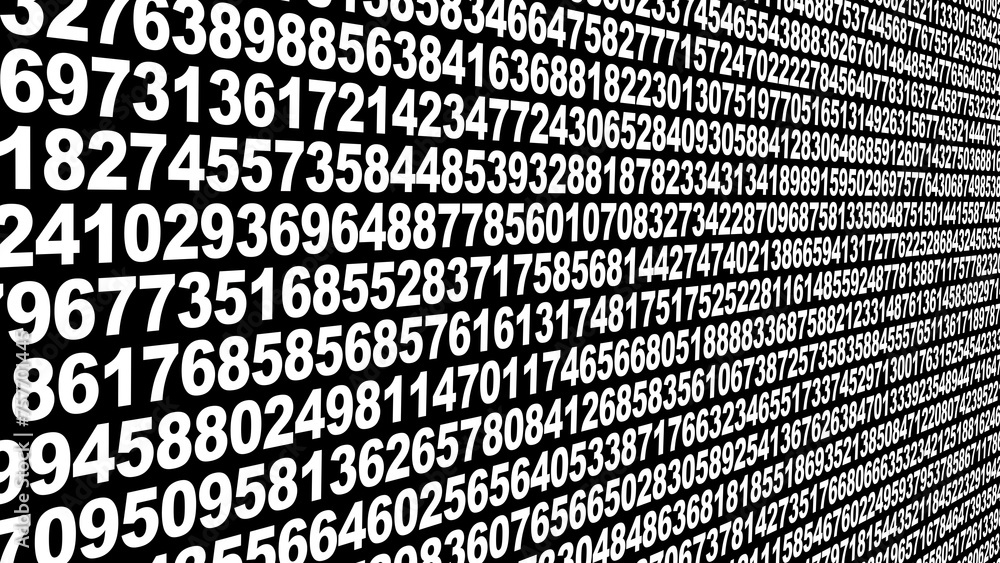 Machine Learning Algorithm For Numerical Counting On Black Background With Random Numbers And