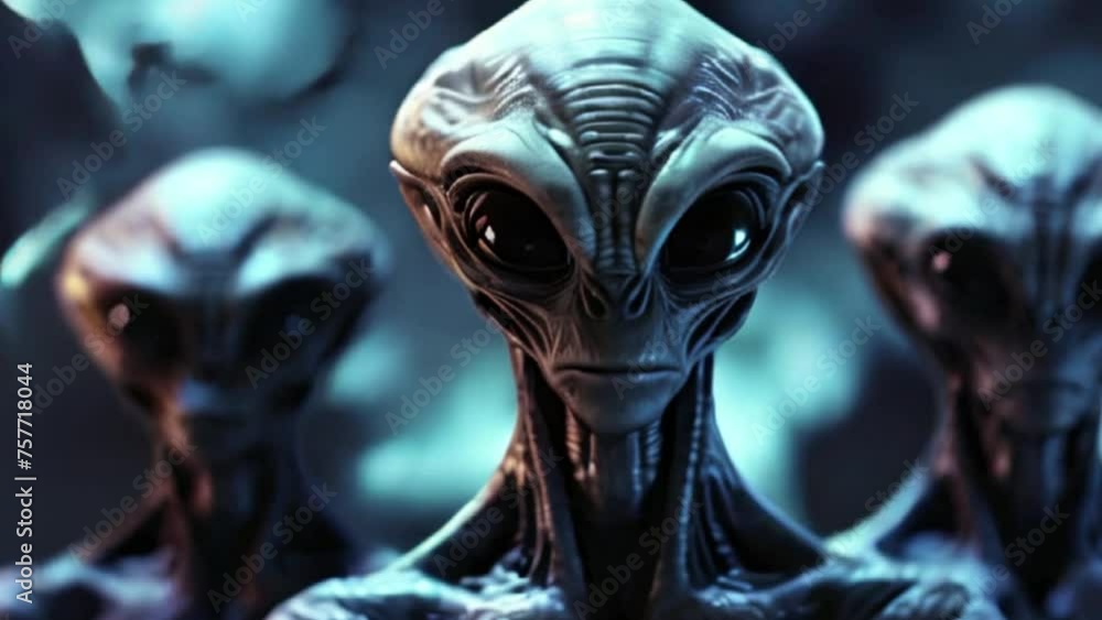 group of aliens close-up, alien creature. space dwellers. space aliens ...