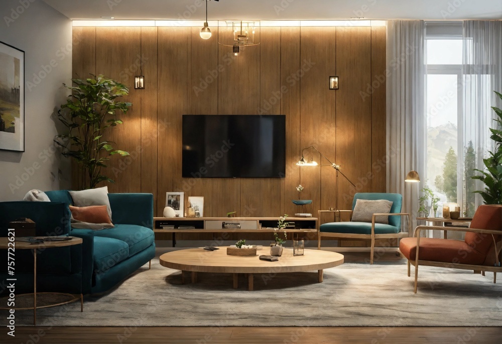 modern living room interior, realistic picture of a modern living room ...