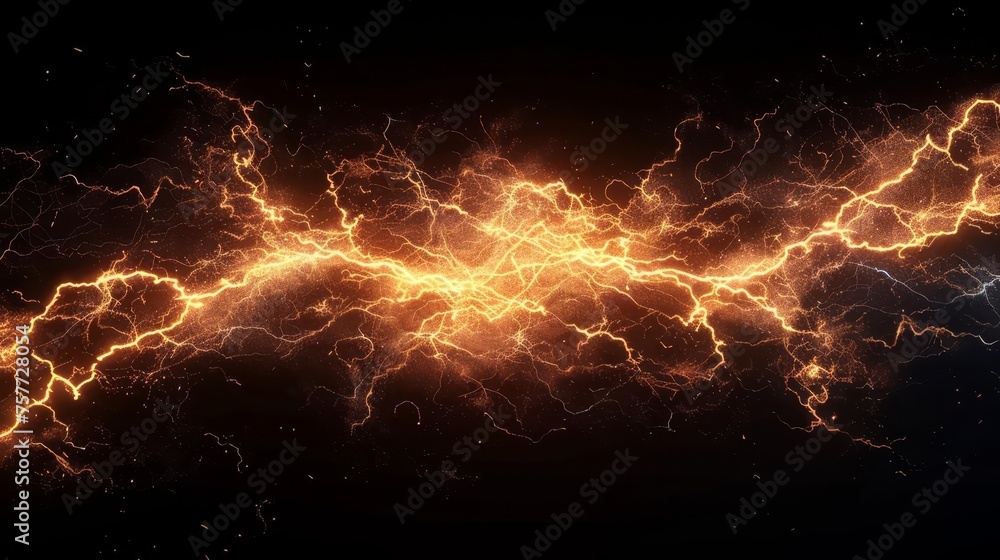Dramatic 3D rendering of a vivid lightning strike, an electrifying ...