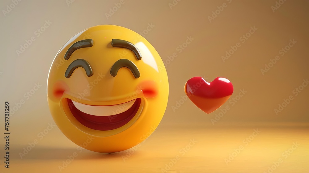 3D emoji emoticon expressing love and affection, with a heartwarming ...