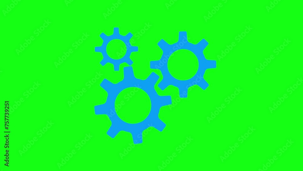 Rotating cog icons, setting icons 2d animation on green screen ...
