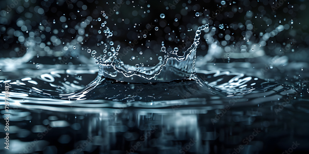 Abstract water splash, Water drops hit the ground movement, light ...