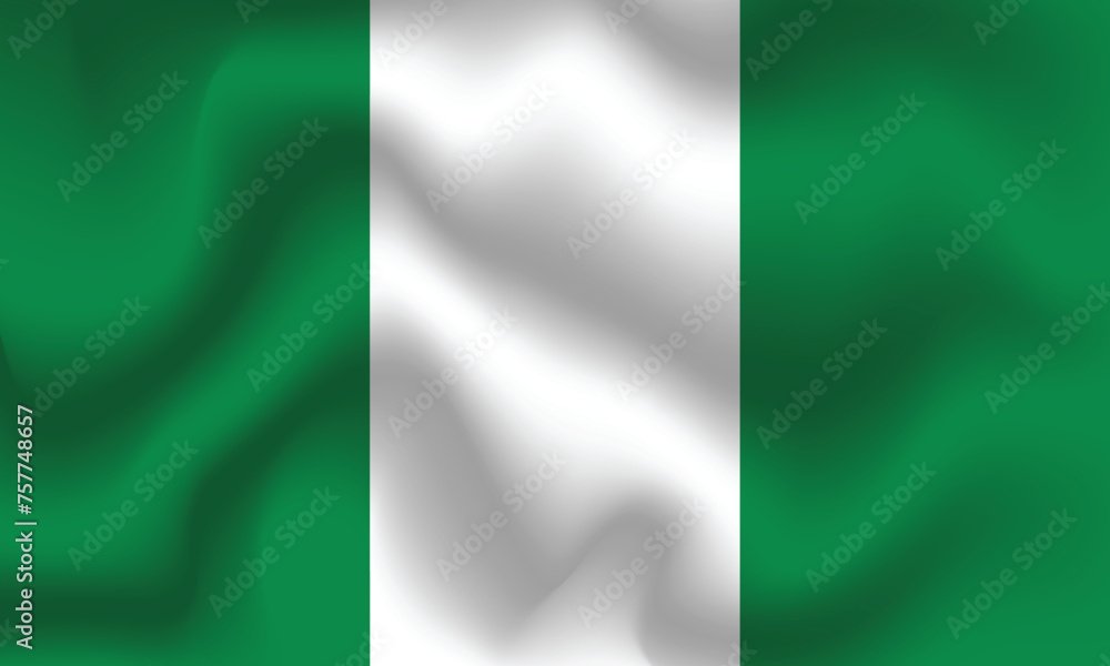 Flat Illustration of Nigeria national flag. Nigeria flag design ...