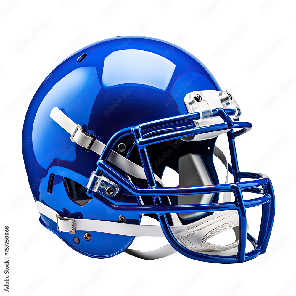 modern blue football safety helmet, sports protection for the head ...