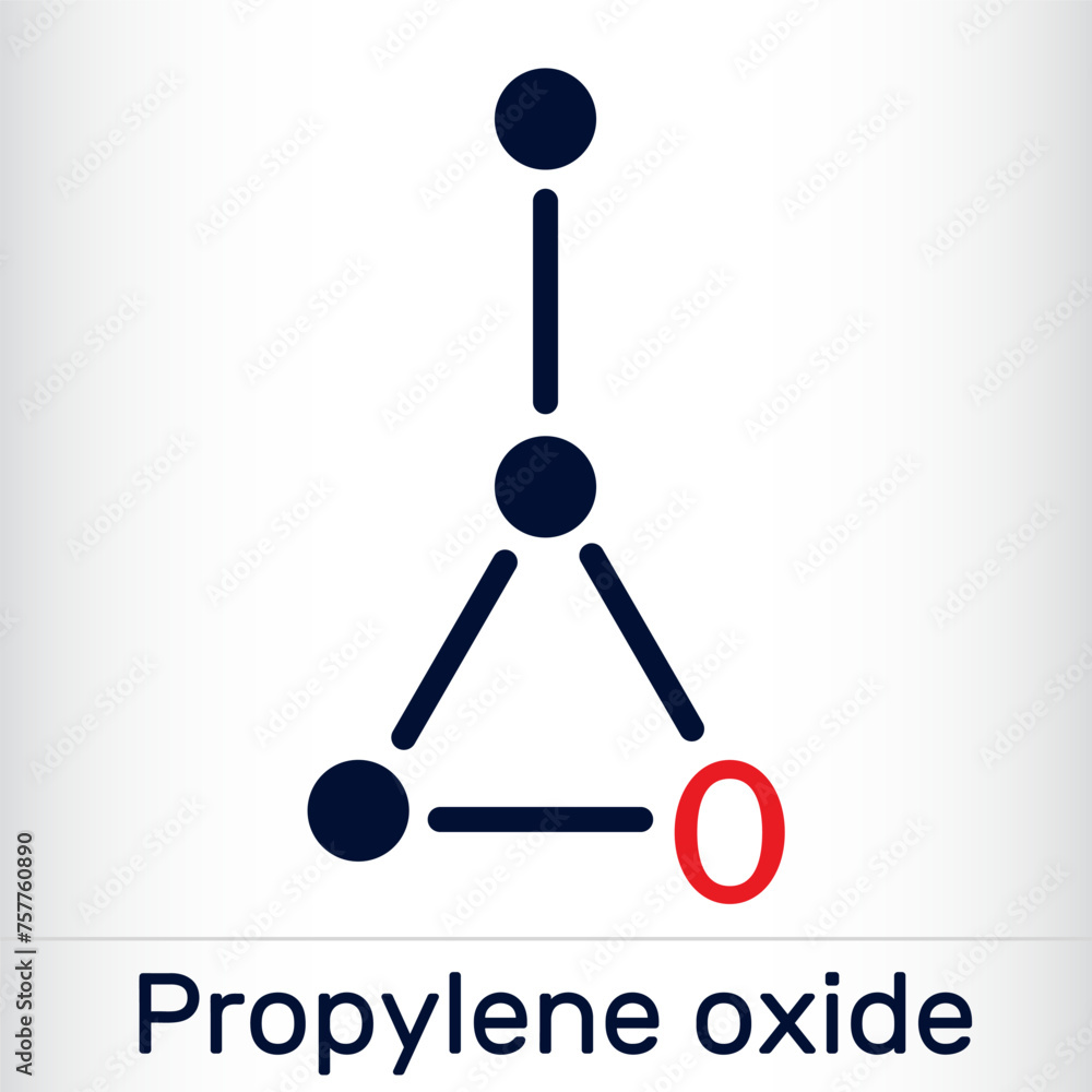 Propylene oxide molecule. Skeletal chemical formula Stock Vector ...