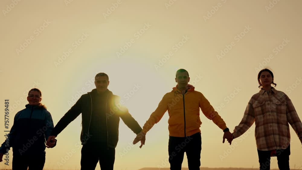 Teamwork concept. teamwork of group of people outdoors. teamwork ...