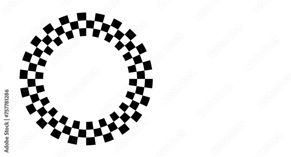 Checkered circle frame. Circle frame with checkerboard geometric ...
