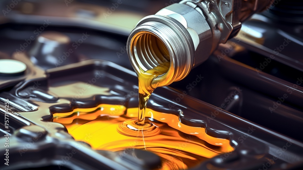 An active scene depicting the process of engine oil leak detection ...
