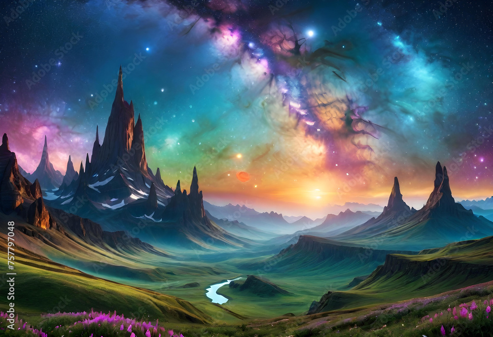 Galactic Landscape Background, Background, Galactic, Space, Universe ...